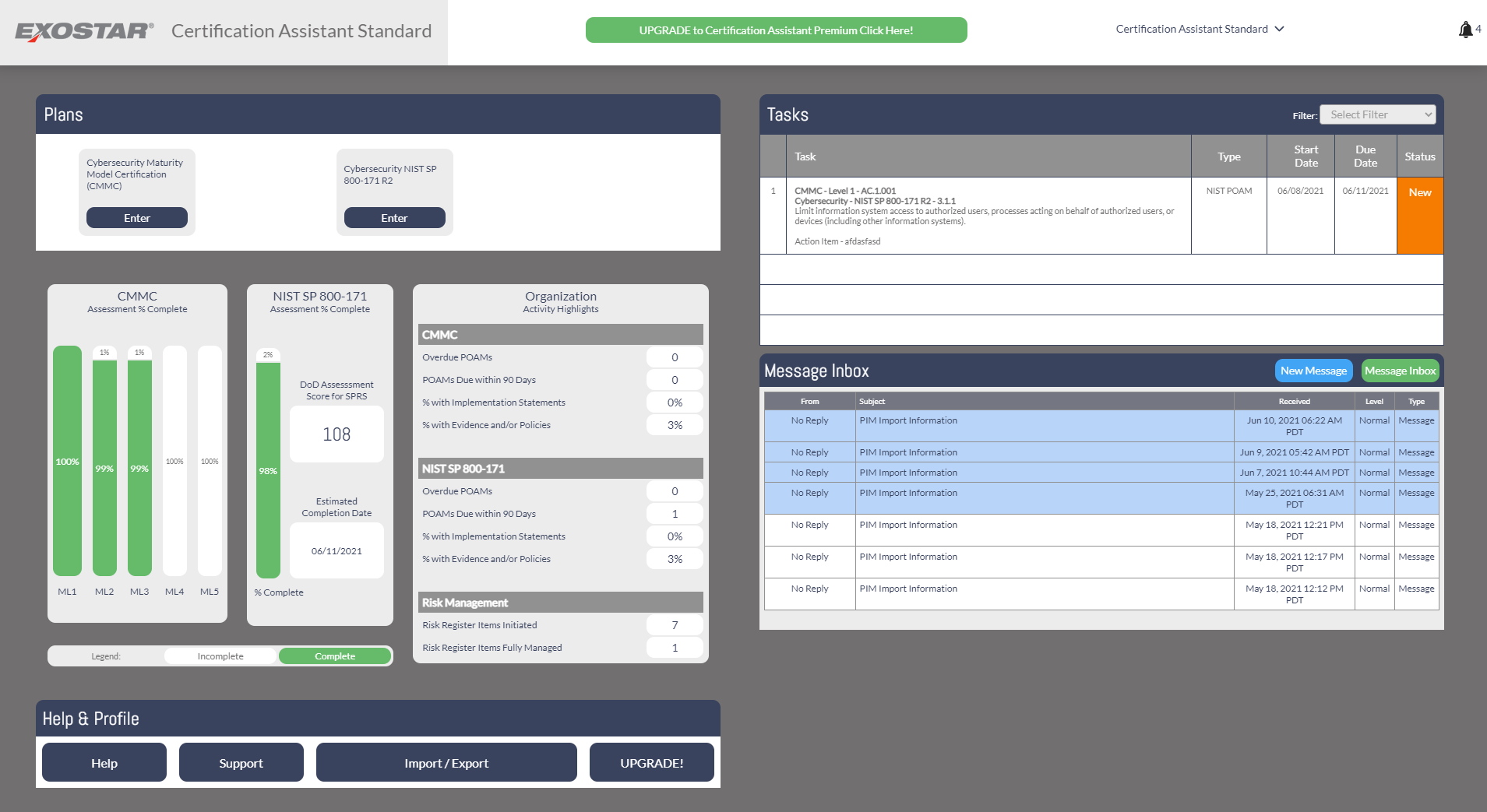 Exostar CMMC Solutions Trials